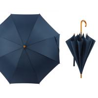 China Wooden Hook Handle 8 Rib Umbrella with Customized Company Branding and 190T Pongee Fabric for sale