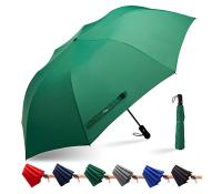 China 110cm Open Diameter 2 Fold Umbrella with Rubber Straight Handle and Double Fiberglass for sale