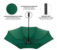 China 110cm Open Diameter 2 Fold Umbrella with Rubber Straight Handle and Double Fiberglass for sale