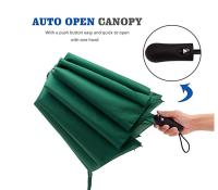 China 110cm Open Diameter 2 Fold Umbrella with Rubber Straight Handle and Double Fiberglass for sale
