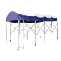 China Galvanized Steel Frame Tarpaulin Canopy for Stretching Push and Pull Car Parking Tent for sale