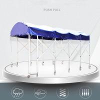 China Galvanized Steel Frame Tarpaulin Canopy for Stretching Push and Pull Car Parking Tent for sale