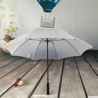 China Black Coated Metal Shaft Polyester Long Handle Straight Pole Golf Umbrella for Business for sale