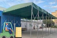 China Customized Printing Tarpaulin Outdoor Push-Pull Shed Telescopic Awning Manufacturers for sale