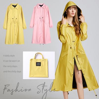 China Adult Female RAINWEAR Hiking Raincoat Japanese and Korean Style with Increased Length for sale