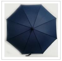 China Black Custom Logo Automatic Crutch Umbrella Straight Umbrella with Fiberglass Ribs for sale