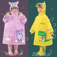 China Custom Logo Printing EVA Children's Raincoat with Reflective Strip and Enlarge Brim for sale