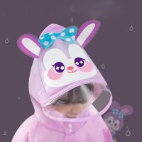 China Custom Logo Printing EVA Children's Raincoat with Reflective Strip and Enlarge Brim for sale