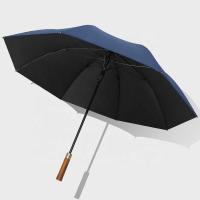 China Commercial advertising printing logo gift umbrella gentleman wooden handle 8k 27inch for sale