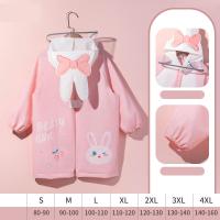 China Girls Kindergarten Large Brim Raincoat with Cute Cartoon Rabbit Design EVA Material for sale