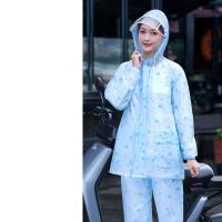 China Thickened PVC Fabric Raincoat Rain Pants Suit for Men and Women Custom Logo Printing for sale