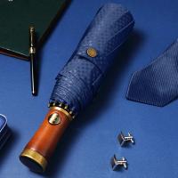 China X315 Wooden Design Men's Automatic Windproof Three-folding Umbrella Customized Color for sale