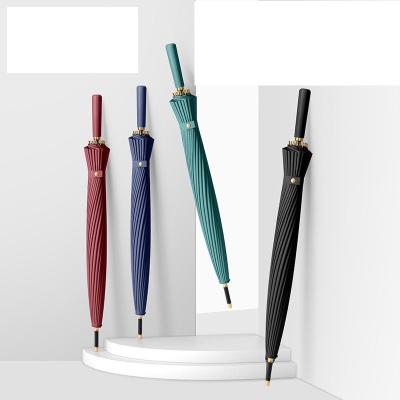 China Large Anti-wind Umbrella 24k Automatic Long Handle in Minimalism Style for Rainstorm for sale