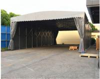 China Life Span about 10 Years Outdoor Event Large Warehouse Telescopic Mobile Wheel Awning for sale
