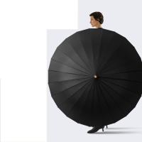 China Large Anti-wind Umbrella 24k Automatic Long Handle in Minimalism Style for Rainstorm for sale
