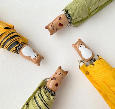 China Open Diameter 98cm Japanese Style Umbrella Cat Shiba Inu Design with UV Protection for sale