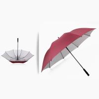 China Lightweight and Portable Auto Open Silver Coated Golf Umbrella with Fiberglass Ribs for sale