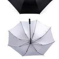 China Lightweight and Portable Auto Open Silver Coated Golf Umbrella with Fiberglass Ribs for sale