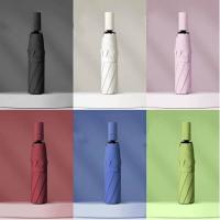 China Men and Women's Compact Triple Folding Fiberglass Frame Sun UV Umbrella for Traveling for sale