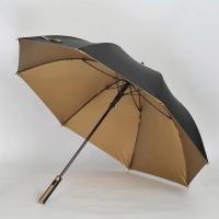 China Custom Golden Coated Fabric Umbrellas with Semi-Automatic Control and Golden Handle for sale