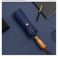 China Korean Wooden Handle Adults' Automatic Vinyl Umbrella with Fifty Fold Sun and Rain Dual for sale