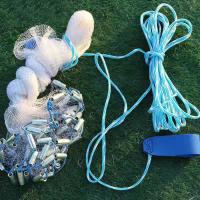 China 6FT Single Knot Welded Iron Chain Nylon Large Fishing Net with Durable Material for sale