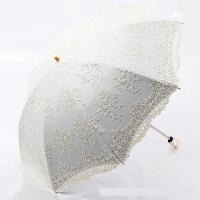 China Lace Embroidery Princess Umbrella 2-3 Folding Manual Control Perfect for Rain and Sun for sale