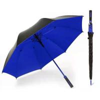 China CLASSIC Design Style Straight Golf Umbrella with Auto Open and Black Coating Fiberglass for sale