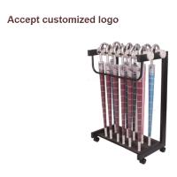 China Black Metal Golf Club Push Pull Bike Cart Buggy Trolley Holder Umbrella Stand for Drug Stores for sale