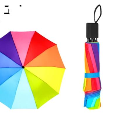 China Three-folding Umbrella Custom Logo Advertising Umbrella with 190T Nylon Fabric for sale