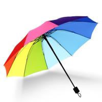 China Three-folding Umbrella Custom Logo Advertising Umbrella with 190T Nylon Fabric for sale