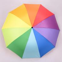 China Three-folding Umbrella Custom Logo Advertising Umbrella with 190T Nylon Fabric for sale