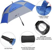 China Custom Logo Large Double Canopy Vented Windproof Golf Umbrella for Back to School for sale