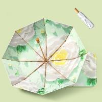 China Oil Painting Light Luxury Series Three Fold Purple Iris Umbrella in Classic Design Style for sale