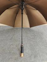 China Golden and Black Coated Straight Auto Open Umbrella Custom Prints for Business Gifts for sale