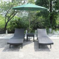 China Outdoor Rattan Lounge Chair Foldable Balcony Reclining Bed for Villa and Swimming Poo for sale
