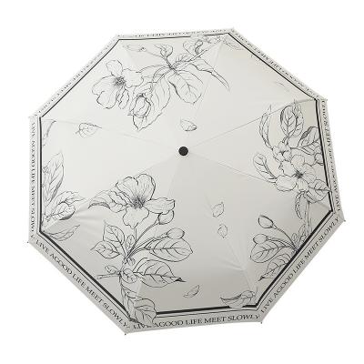 China Dual Function French Umbrella for Women Automatic Folding Sunblock and Rain Protection for sale