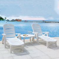China White Rattan Patio Lounge Chair Foldable Reclining Bed for Apartment Balcony and Villa for sale