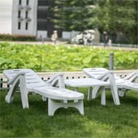 China White Rattan Patio Lounge Chair Foldable Reclining Bed for Apartment Balcony and Villa for sale