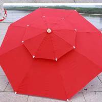 China Outdoor Furniture 2.5m Double Top Fiber Umbrella for Sun Protection and Windproof for sale