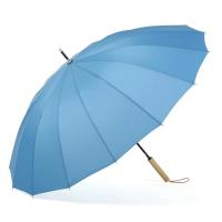 China Fiberglass Shaft 16K Large Windproof Yellow Golf Umbrella with Straight Wooden Handle for sale