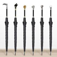 China Japanese Animal Head Black Custom Straight Bar Umbrella for Creative Personalities for sale