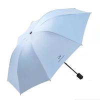 China 190T Nylon Fabric Three Fold Thick Vinyl Automatic Sunblock Umbrella for Child Safety for sale