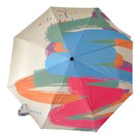 China Full Digital Print Automatic Three Folding Foldable Sun Travel Umbrella for Occasion for sale