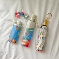 China Full Digital Print Automatic Three Folding Foldable Sun Travel Umbrella for Occasion for sale
