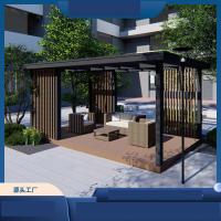 China Customized Villa Courtyard Shade Modern Glass Pavilion with Simple Four Corner Design for sale
