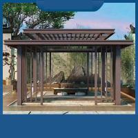China Customized Villa Courtyard Shade Modern Glass Pavilion with Simple Four Corner Design for sale