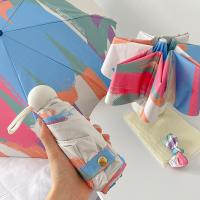 China 190T Polyester Fabric Material Semi-automatic Paraguas UV Mini Umbrella for Outdoor for sale