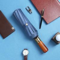 China Business Gift Wooden Handle Umbrella with UV Block and Metal Shaft Customized Printing for sale