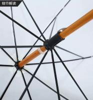China Customized Color Umbrellas in Spain with Long Fiberglass Frame and Wooden Handle for sale